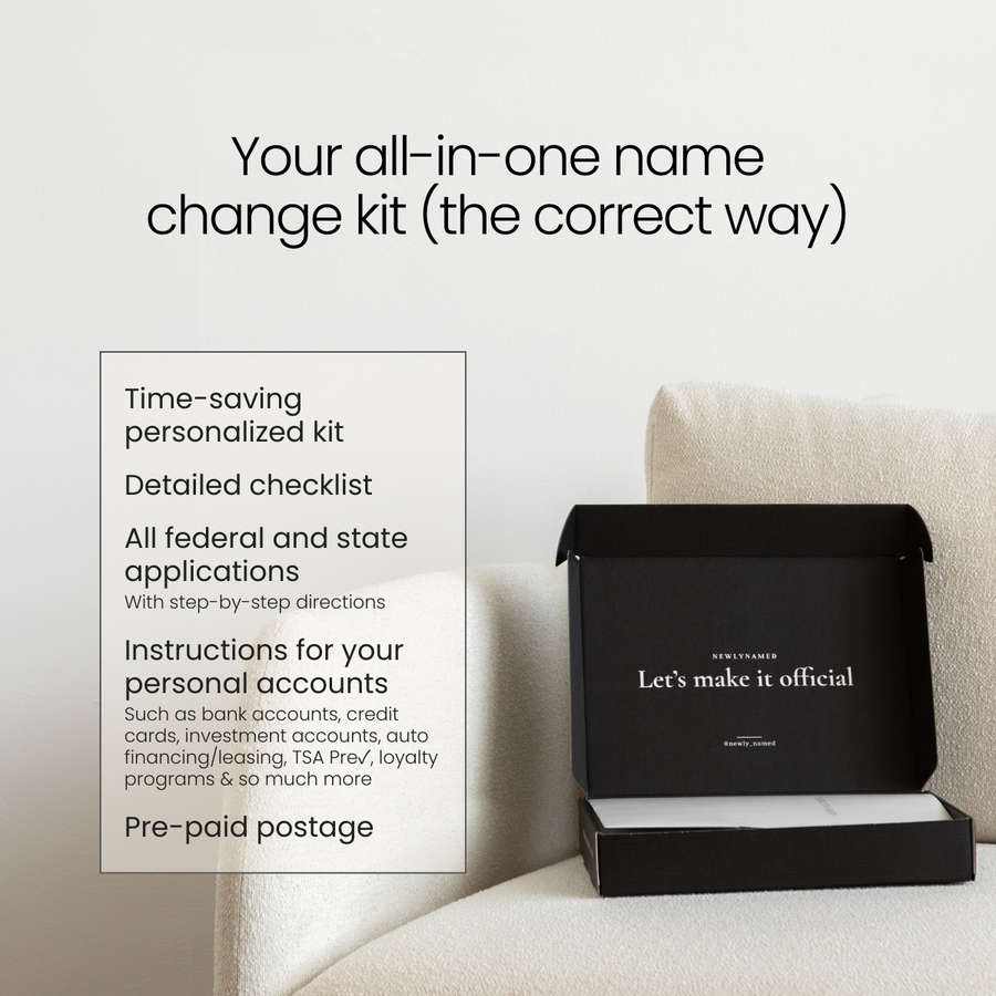NewlyNamed Box | Personalized Name Change Kit